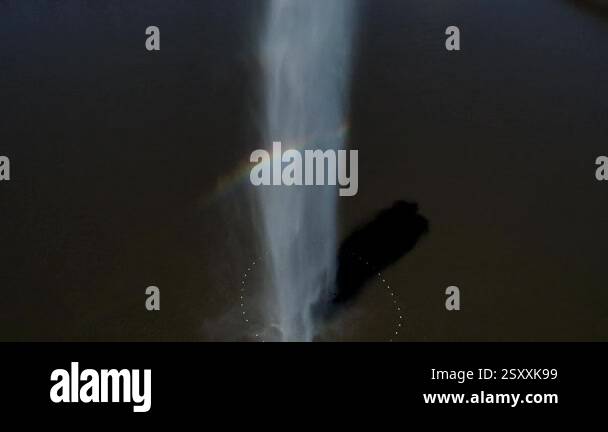 Aerial Captain James Cook Memorial on the shore of Lake Burley Griffin ...