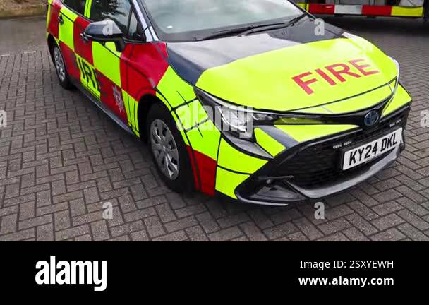 Corby, United kingdom, August31, 2024: East Midlands Fire service car ...
