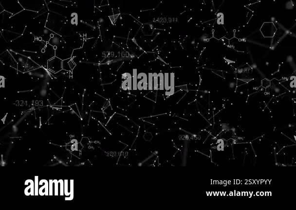 Biochemistry science neural network background on black background for ...