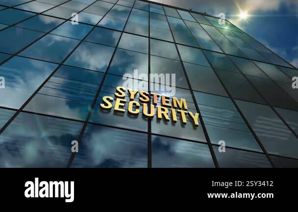 System security glass building looping time lapse concept. Cyber ...