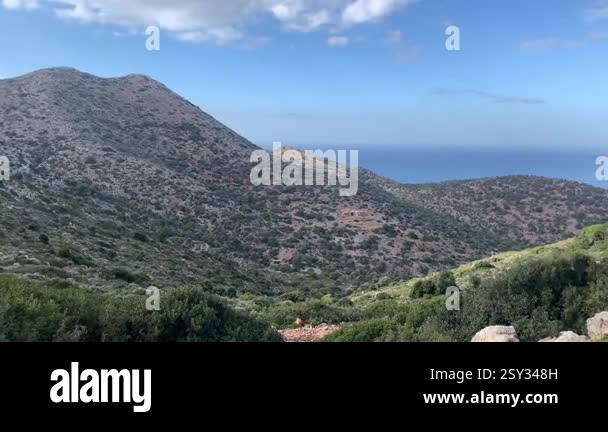 Panoramic view of the rocky coast of Crete in Greece in summer, Crete ...