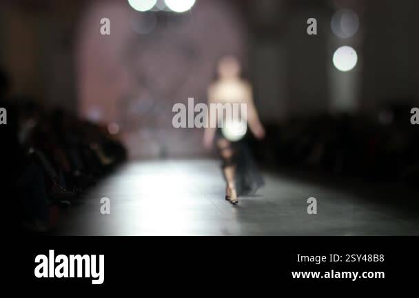 Fashion runway out of focus. The blur background Stock Video Footage ...