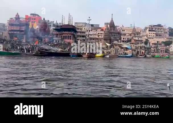 Varanasi, Uttar Pradesh, India, January 28, 2024: From the waters of ...