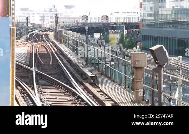 New York subway station. Metro train on metropolitan platform, United ...
