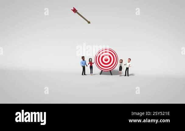 business people standing in front of a big target Stock Video Footage ...