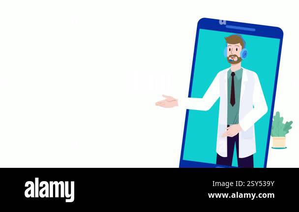 doctor holding a smartphone in his hand. medical consultation. doctor ...