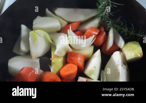 Chopped vegetables spices stewed Stock Videos & Footage - HD and 4K ...
