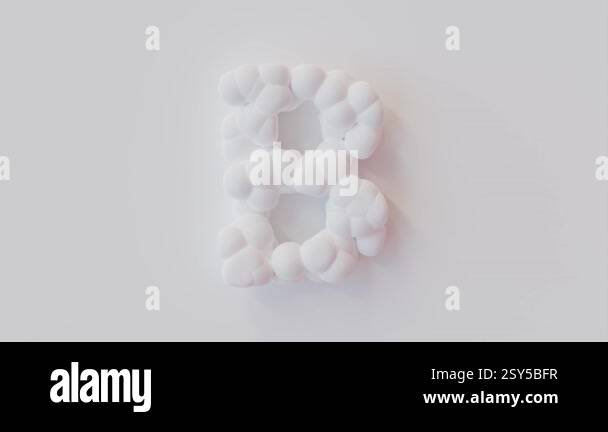 Spheres enlarged and crowded together to form letter font B. and Alpha ...