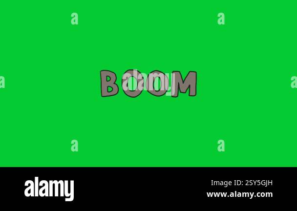boom animation on chroma key Stock Video Footage - Alamy