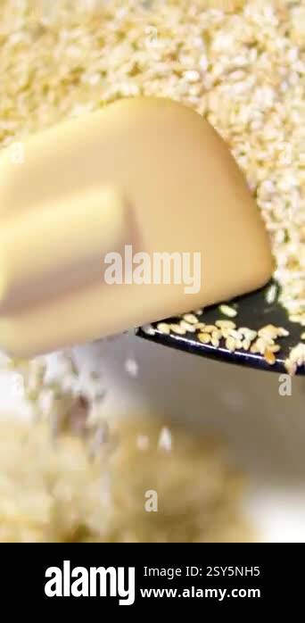 sesame seeds in small glass bowl, closeup, 4k, parallax shot. High ...