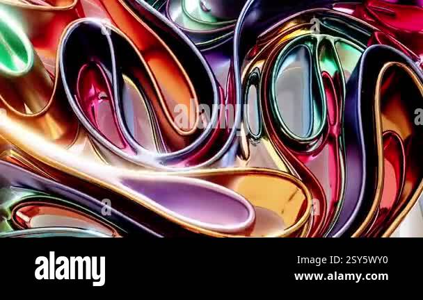 Beautiful multicolored metallic surface transitions in seamless slow ...
