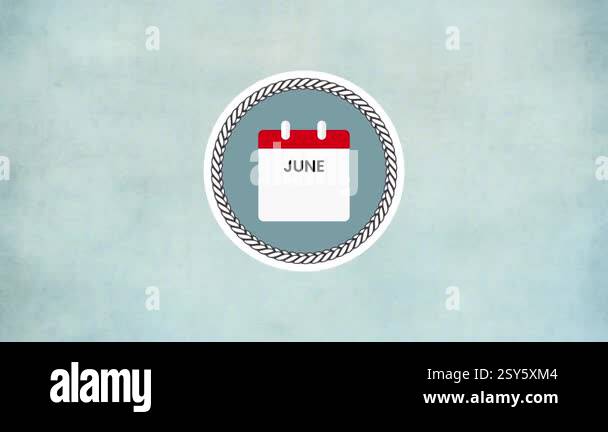 June 19 Calendar Date Showcase Decorative Spinning Animation On Light ...