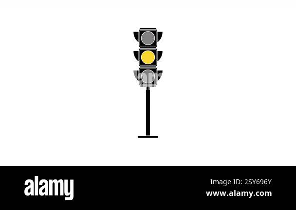 Animated Traffic Light Signal Change. This 4K video with an alpha ...