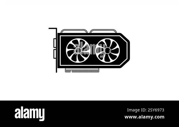 Dual Fan Graphics Card Animation. This video is with alpha channel on ...