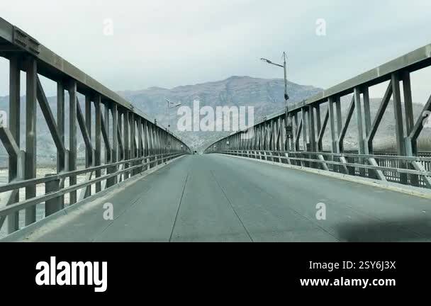 Large Steel Bridge Structure Over River or Highway in Swat valley ...