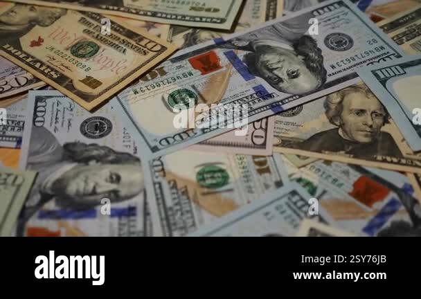 A vibrant cascade of American currency. A flurry of American dollars ...