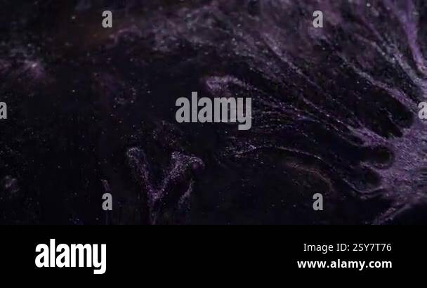 Paint blob. Grunge blast. Black gray violet silver emulsion stream ...
