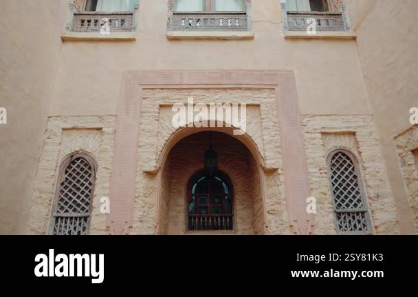 Traditional Moroccan architecture with intricate details and warm ...