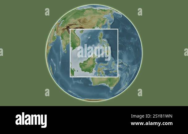 Pulau Banggi Island. Presentation of the location on a colored ...
