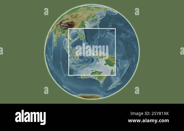 Pulau Batanta Island. Presentation of the location on a colored ...