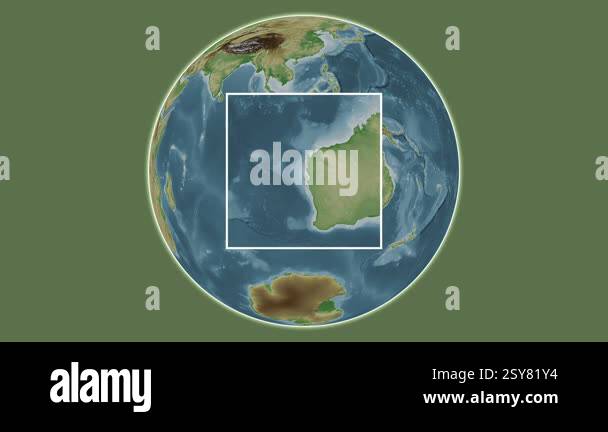 Bernier Island. Presentation of the location on a colored elevation map ...