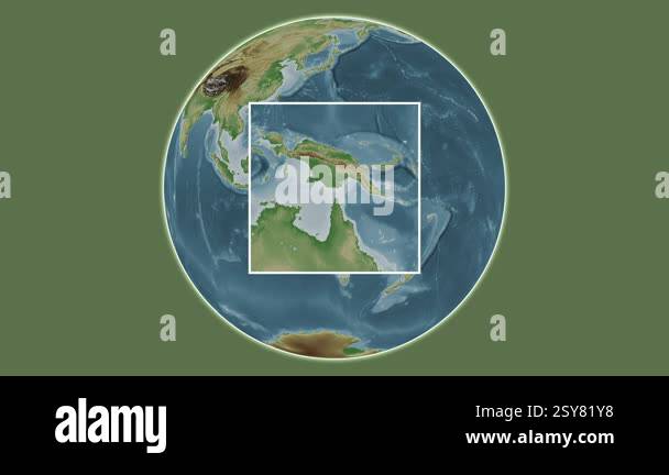 Ile Boigu Island. Presentation of the location on a colored elevation ...