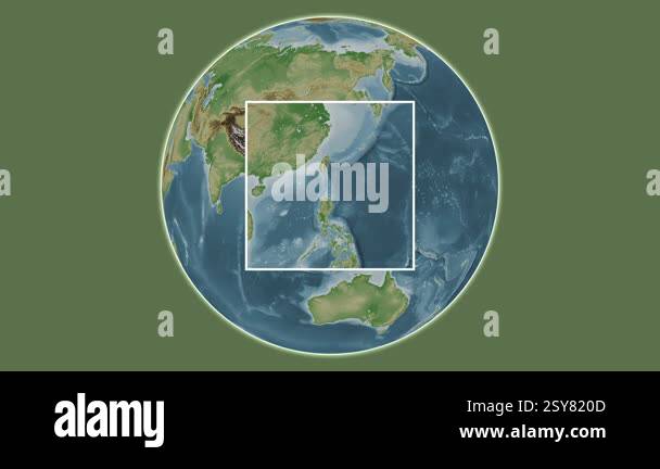 Batan Island. Presentation of the location on a colored elevation map ...