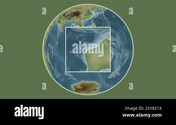 Barrow Island. Presentation of the location on a colored elevation map ...