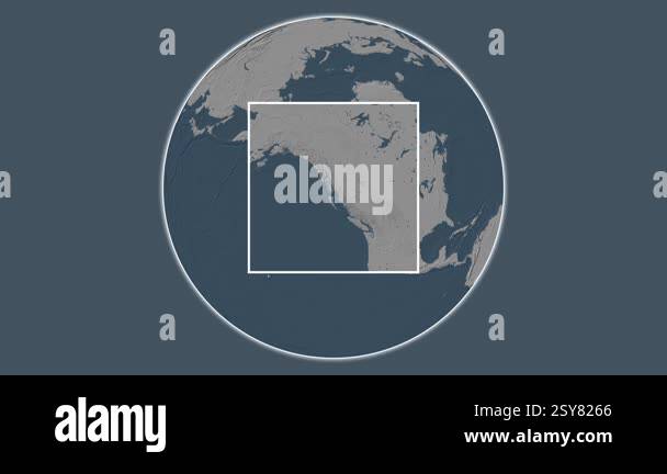 Betton Island. Presentation of the location on a steel colored ...