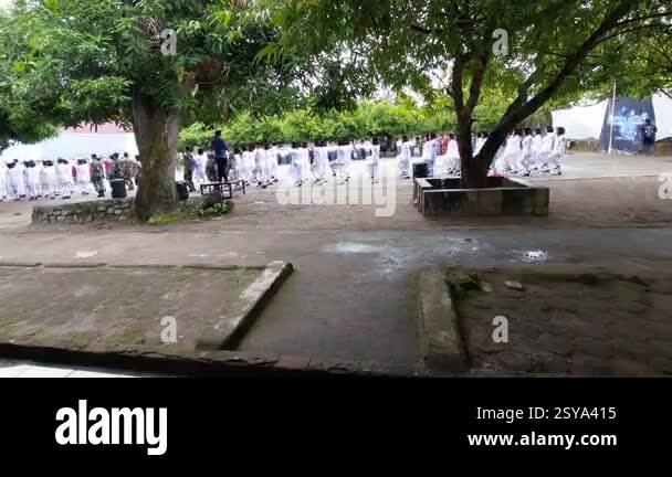 Pinrang-Indonesia, February 17, 2025: The final ceremony of raising the ...