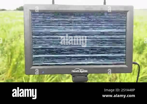 Kyiv, Ukraine - February 24, 2025: monitor displaying static ...