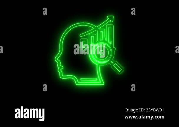 Glowing neon knowledge icon isolated on black background, neon ...