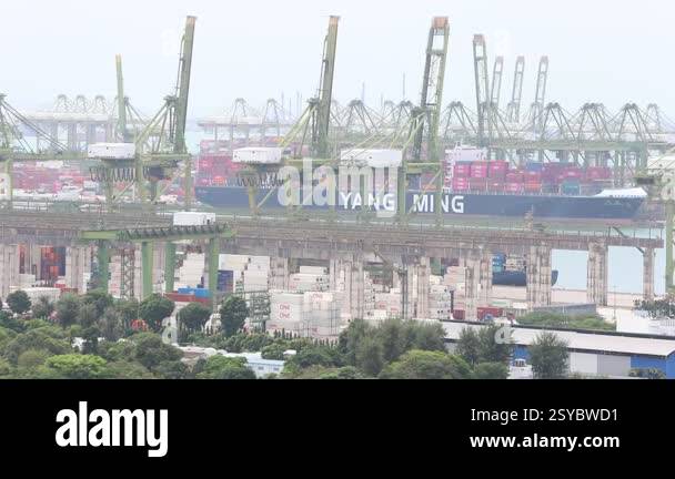 Singapore - 30 Jan 2025: View of Pasir Panjang Container Terminal in ...
