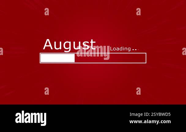 August new month coming Soon looping loading bar on zoom line ...
