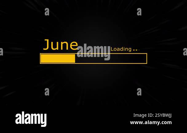 June new Month Coming Soon looping loading bar on zoom line background ...