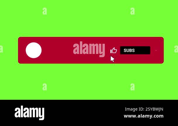 Subscribe Button Green Screen Background Chroma Key Stock Video Footage ...
