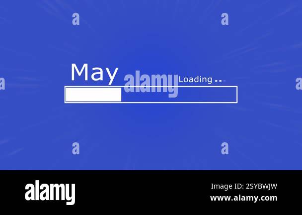 May new Month Coming Soon looping loading bar on zoom line background ...