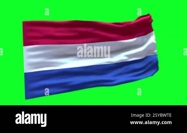 Netherlands Flag 3D Waving Animation Green Screen Background Stock ...