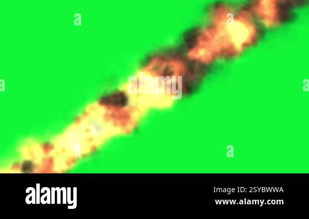 Meteor Asteroid Fireball Fast Falling Animation Green Screen Background ...