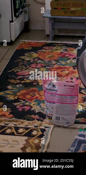 girl washes clothes in a washing machine and hangs them outside Laundry ...