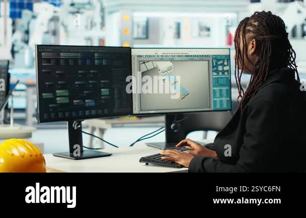 Photovoltaics factory programmer analyzing data with machine learning ...