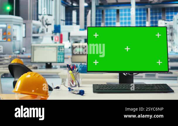 Chroma key PC in solar panels manufacturing plant used to develop new ...