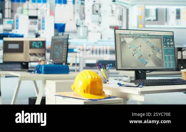 PC display used to adjust empty photovoltaics facility system parameters, increasing performance ...