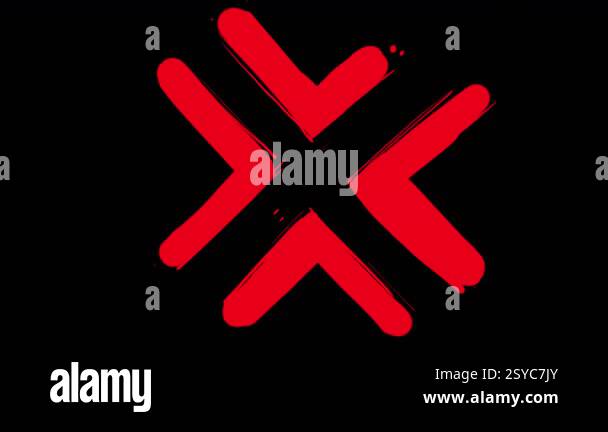 A cartoon-style red impact or anger symbol on a black screen. An anime ...