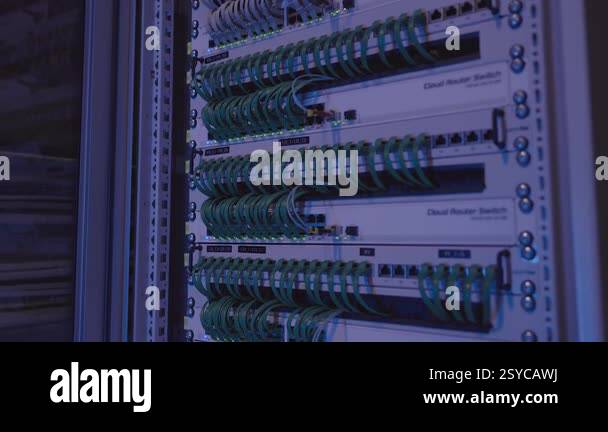 Large Closet Full of Internet Signal Switches. Lots of Wires and ...