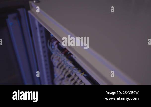 Large Closet Full of Internet Signal Switches. Lots of Wires and ...