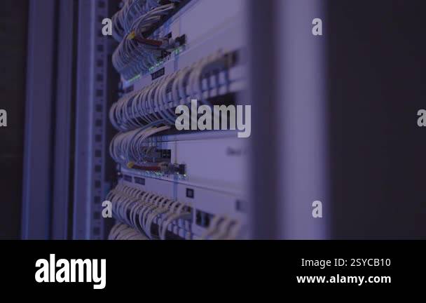 Large Closet Full of Internet Signal Switches. Lots of Wires and ...