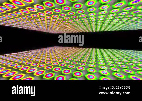 Object Rotates and Moves Inside a Space with a Bright Neon Glow. High ...