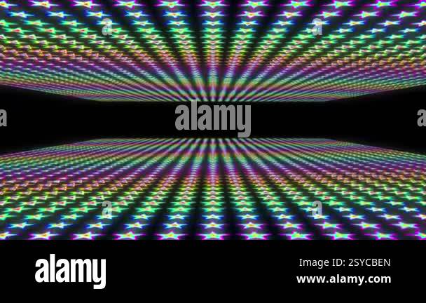 Object Rotates and Moves Inside a Space with a Bright Neon Glow. High ...