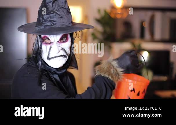 Evil elder witch with a pale complexion Stock Video Footage - Alamy